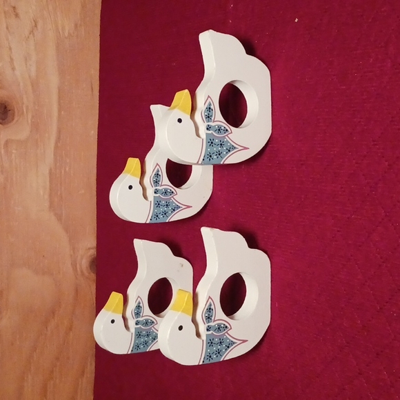 Dining | 4 Wooden Duck Napkin Rings | Poshmark